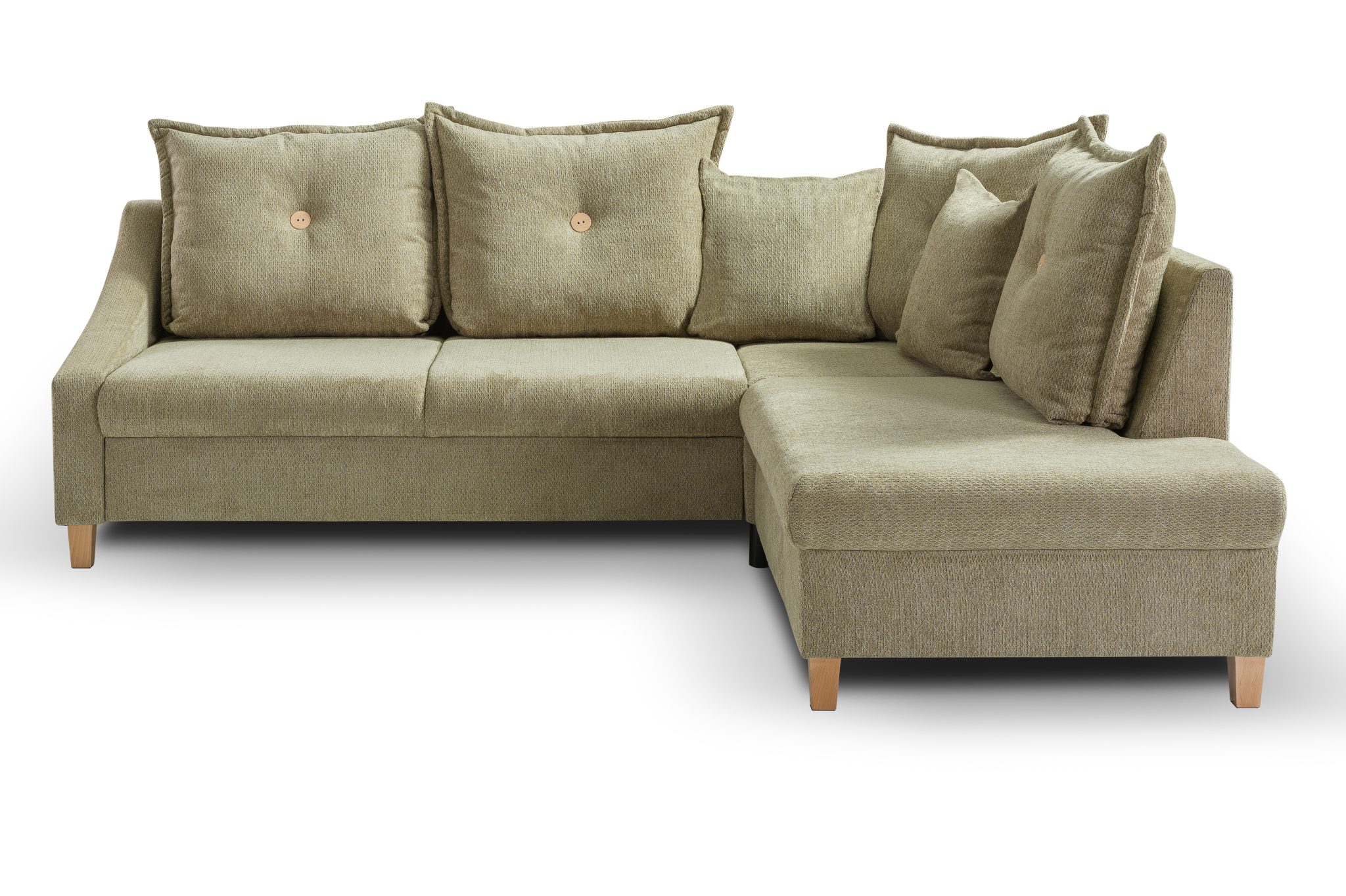 Kanapy narożne w stylu retro na drewnianych nóżkach ERIS » Meble Arkadius